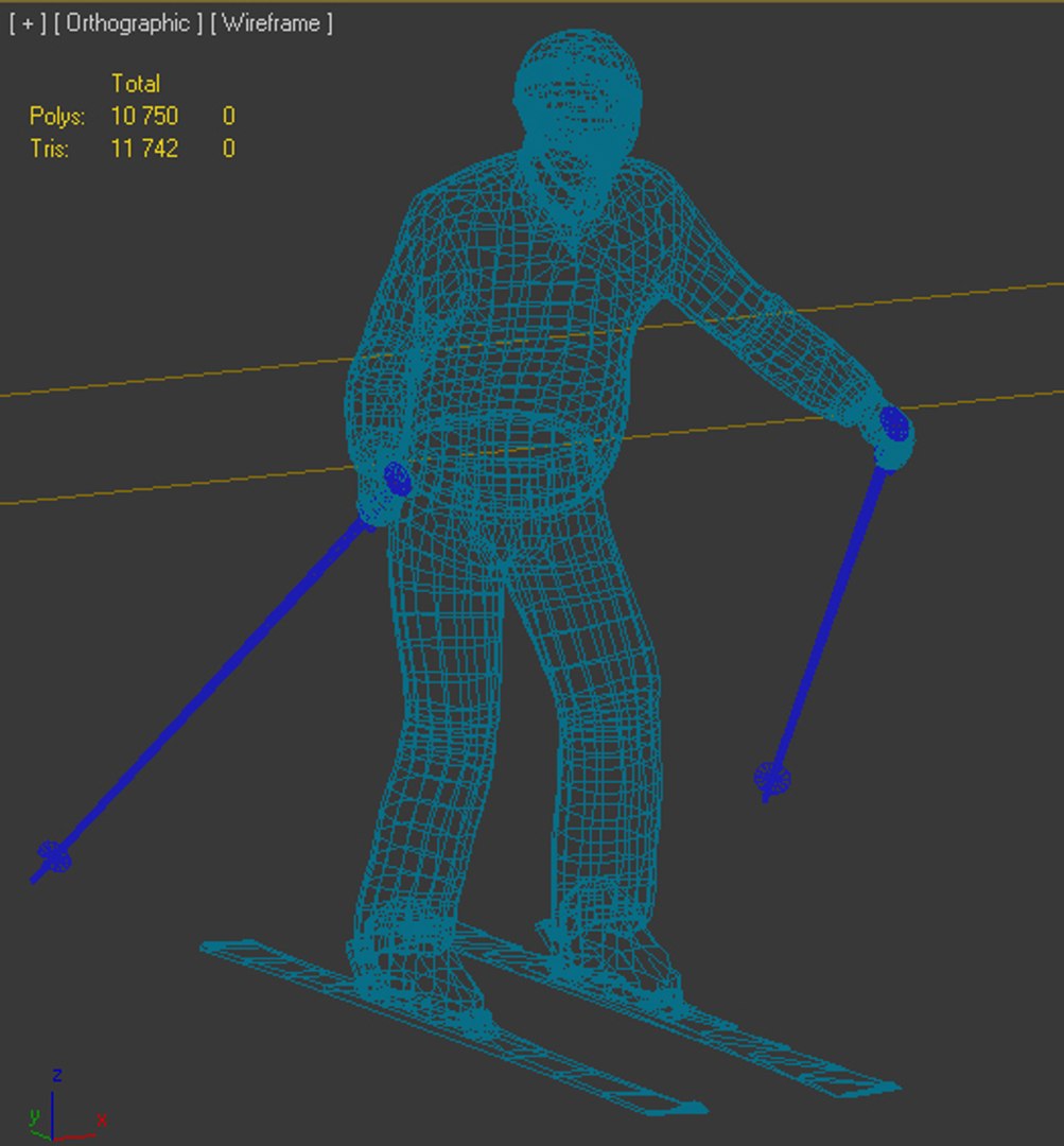 3D skier ski model - TurboSquid 1152081