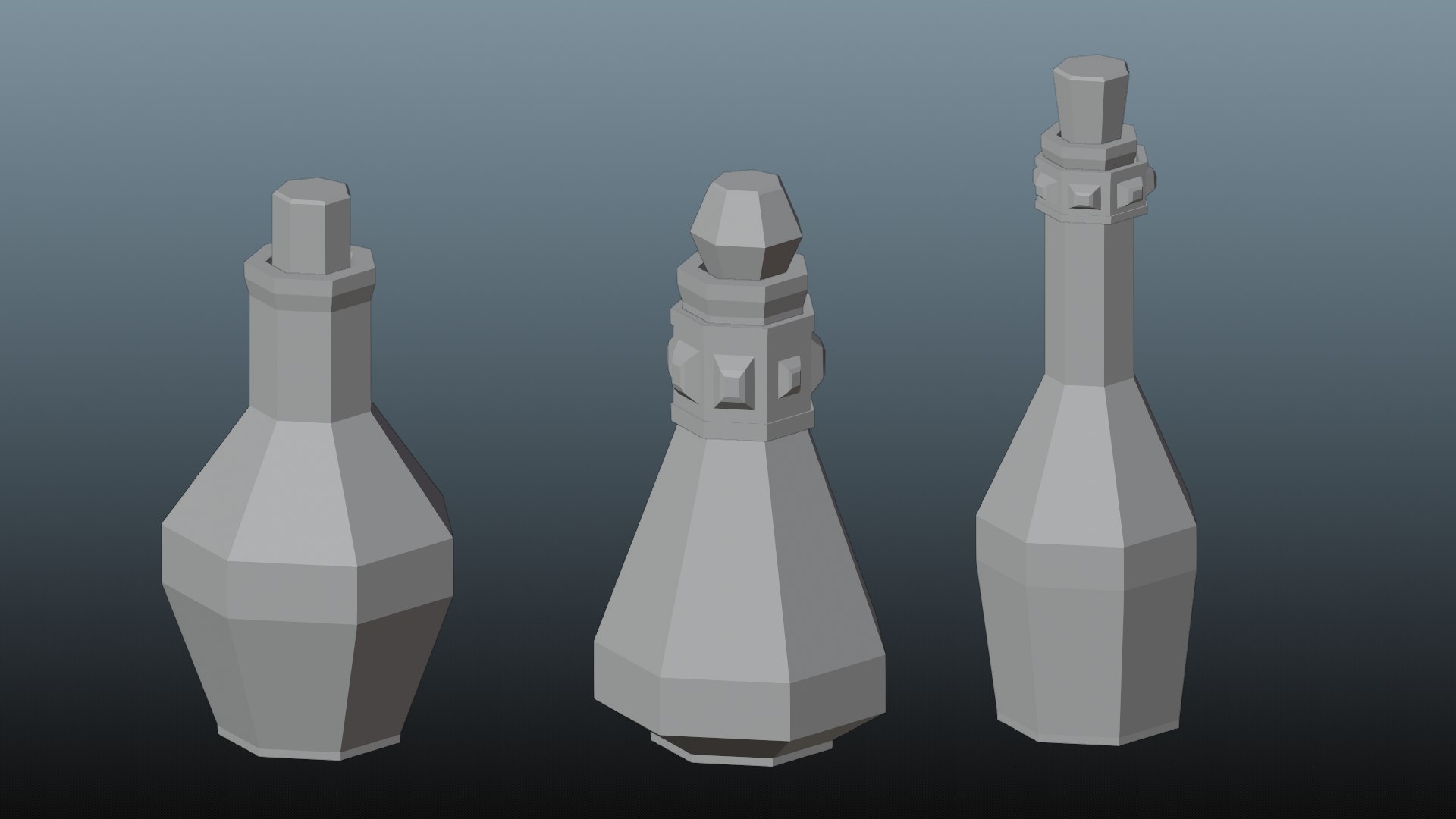 Magic Potion Bottles Low Poly Game Assets 3D Model - TurboSquid 1996632