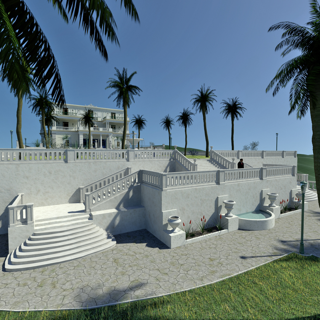 3d model of palace terrace garden