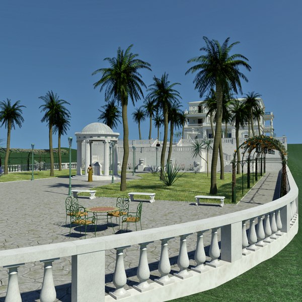 3d model of palace terrace garden
