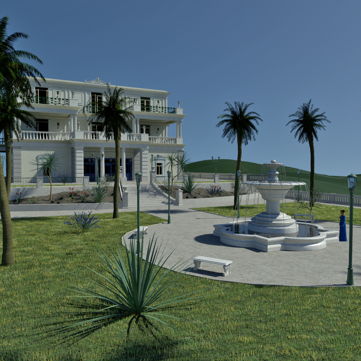 3d model of palace terrace garden