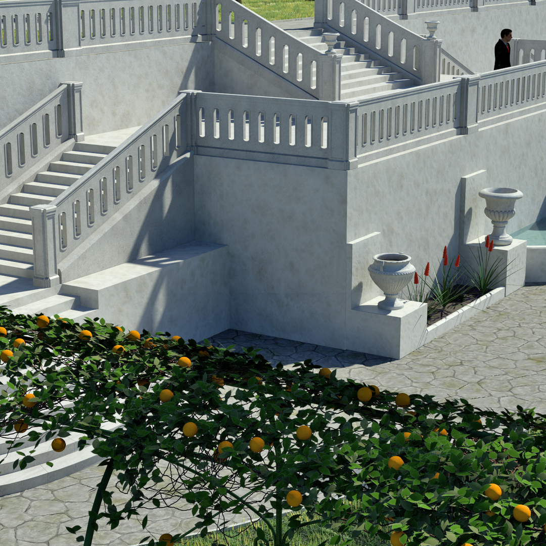 3d model of palace terrace garden