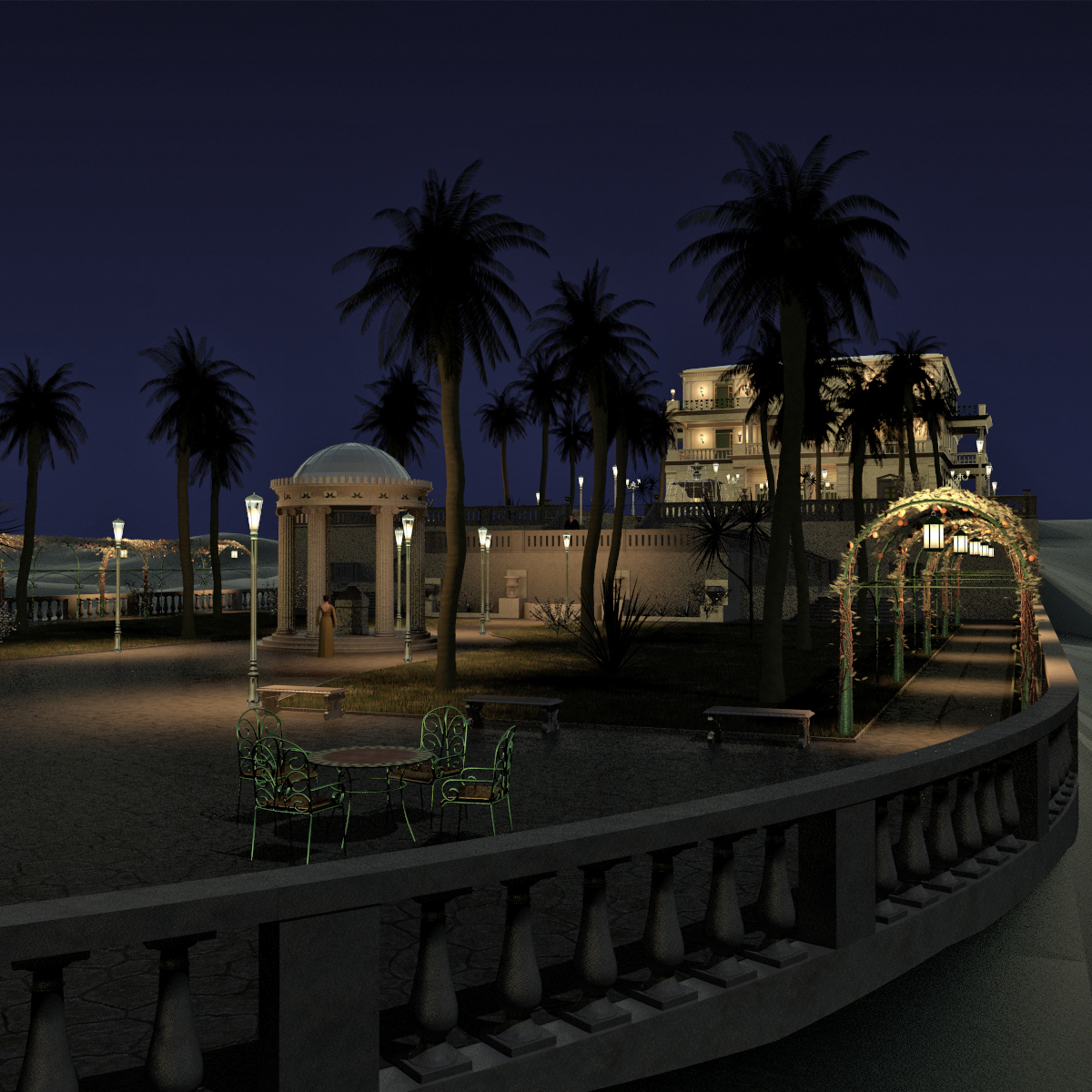 3d model of palace terrace garden