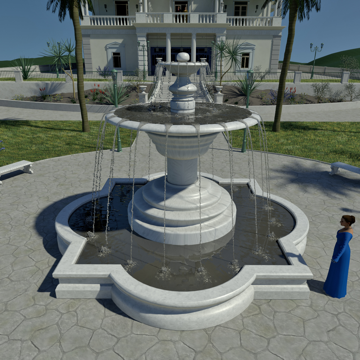3d model of palace terrace garden
