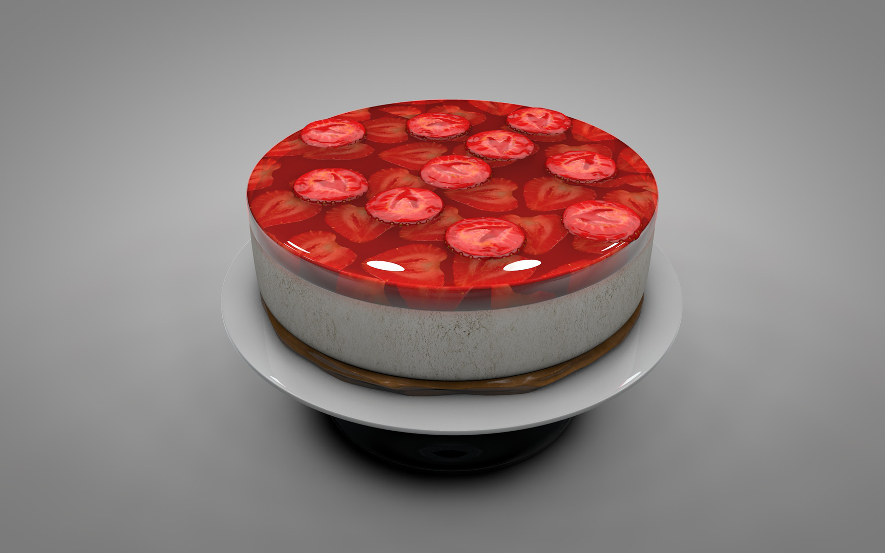 Strawberry Cake L137 3D Model - TurboSquid 1411241