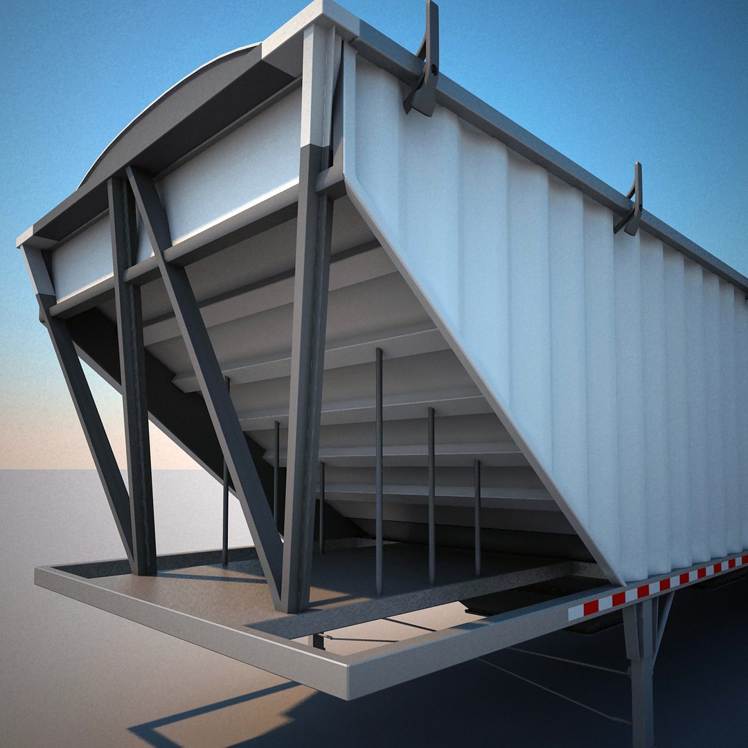 Commercial Tridem Trailer Bulker 3d 3ds
