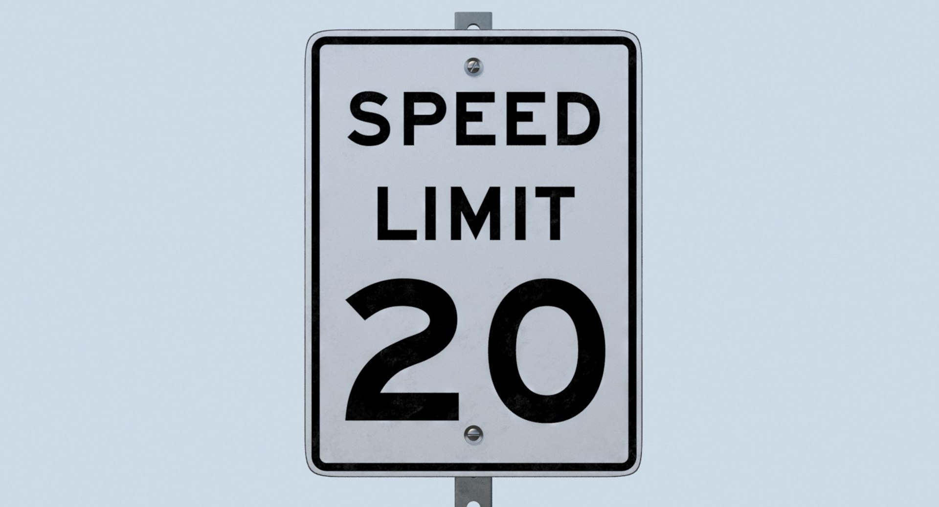 speed limit sign 20 3d model