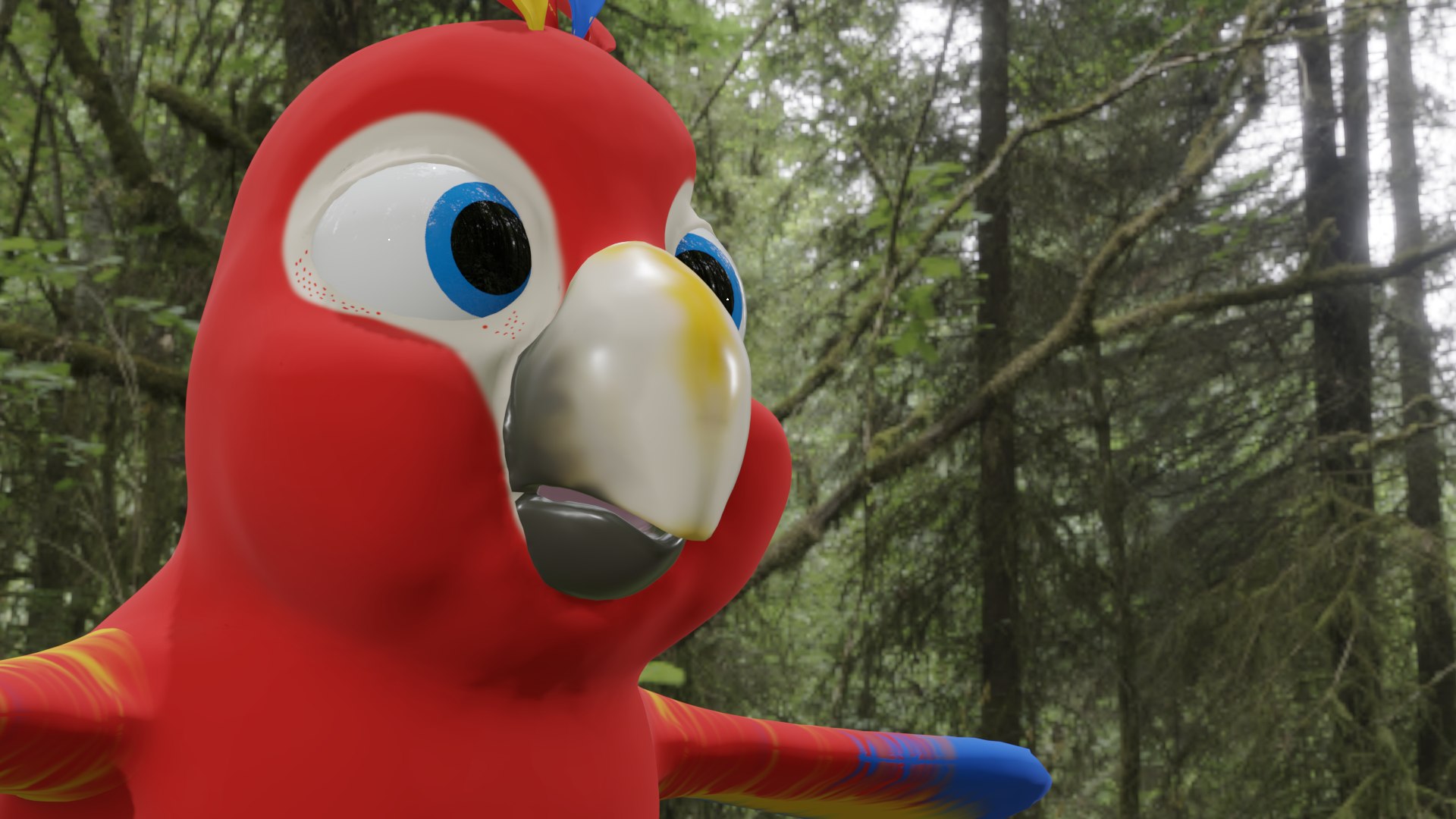 3D Parrot Ari Cartoon - No Rig Model - TurboSquid 2339815