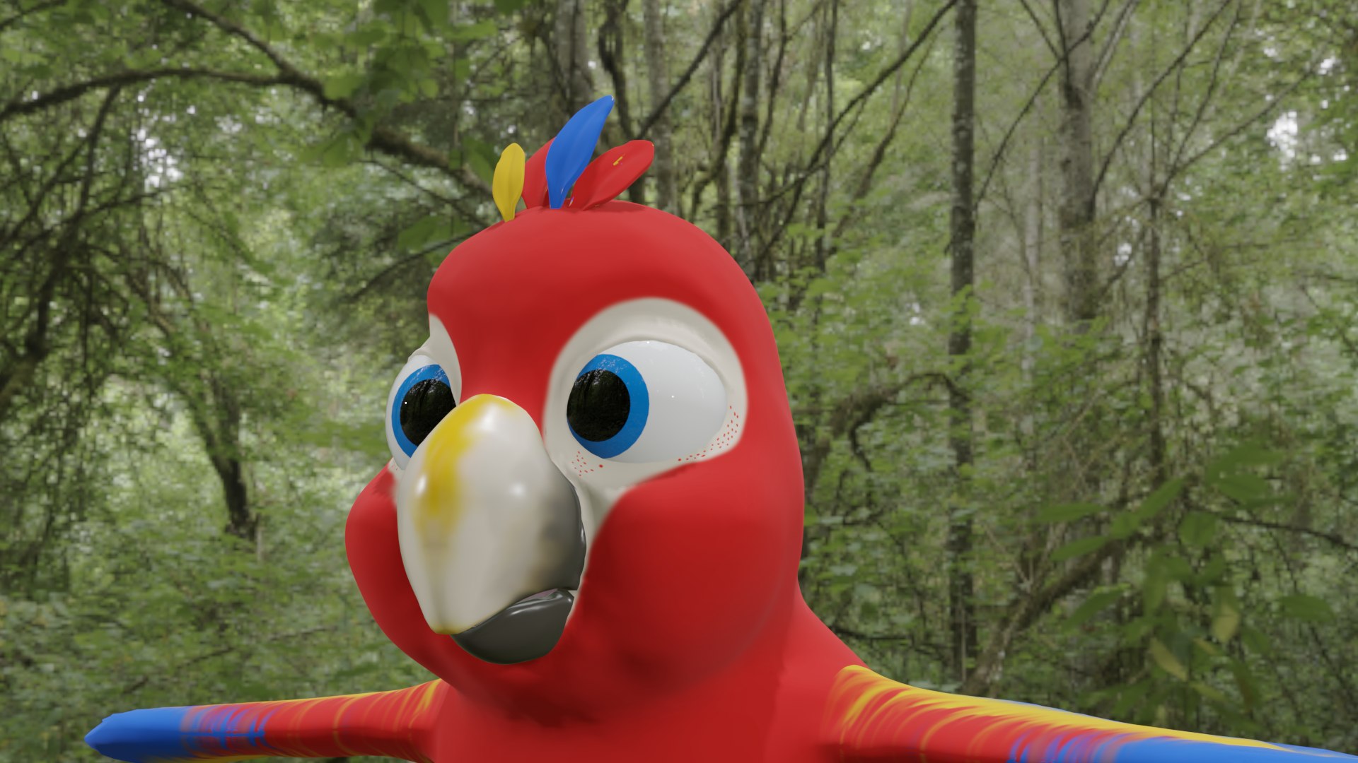 3D Parrot Ari Cartoon - No Rig Model - TurboSquid 2339815