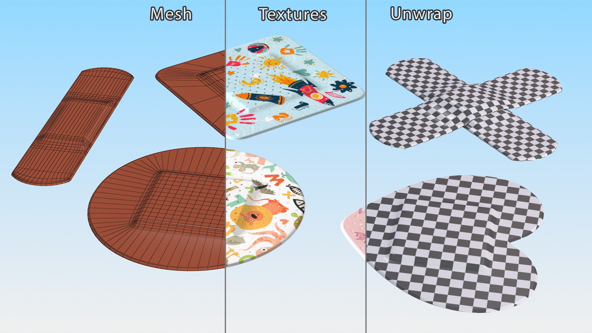 3D Model Band Aids Set For Kids - TurboSquid 1935092