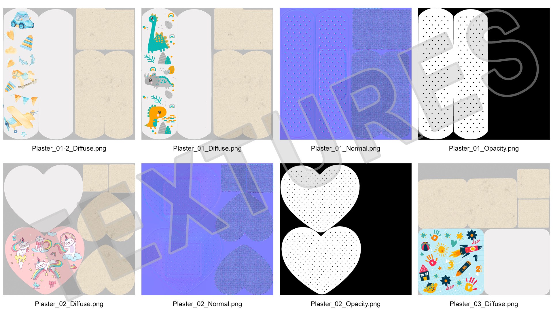 3D Model Band Aids Set For Kids - TurboSquid 1935092