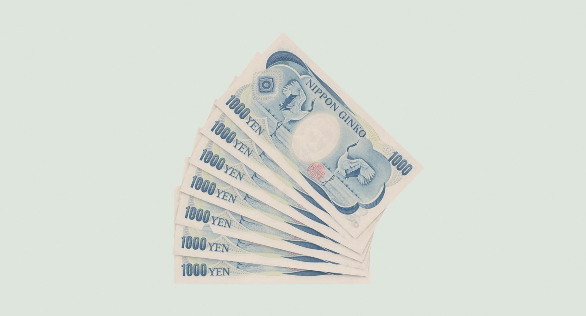 1000 Yen Note Fanned 3d Max