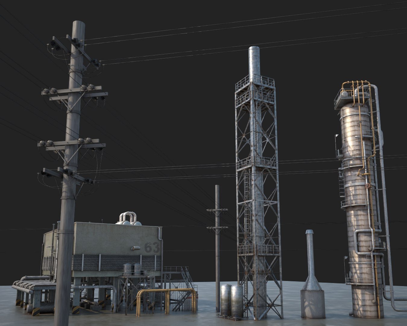 Mega Refinery 3d Max
