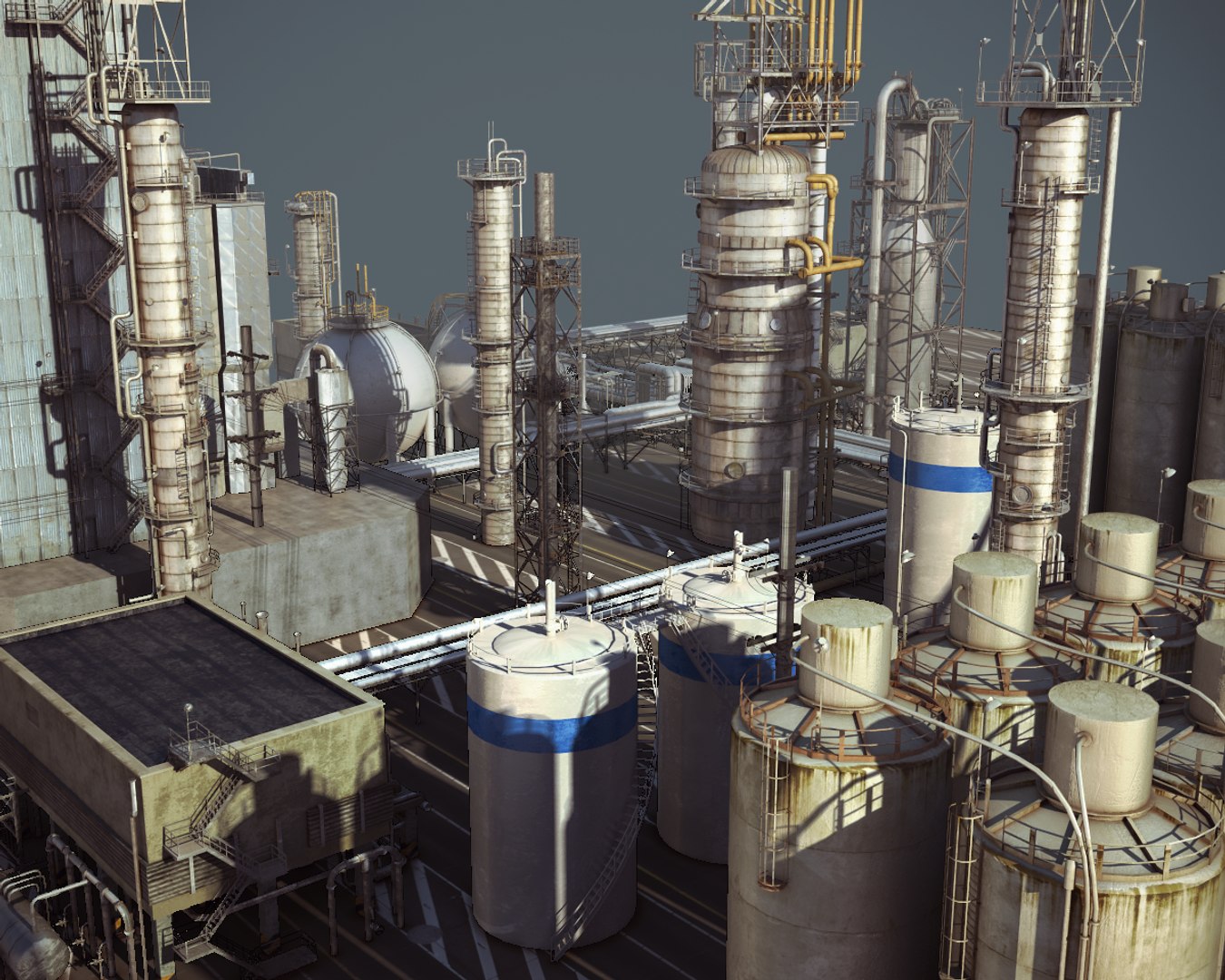 Mega Refinery 3d Max