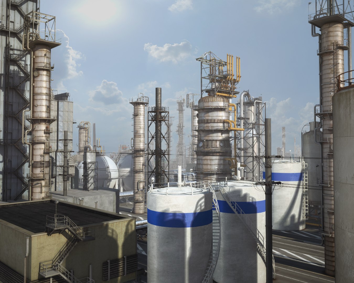 Mega Refinery 3d Max