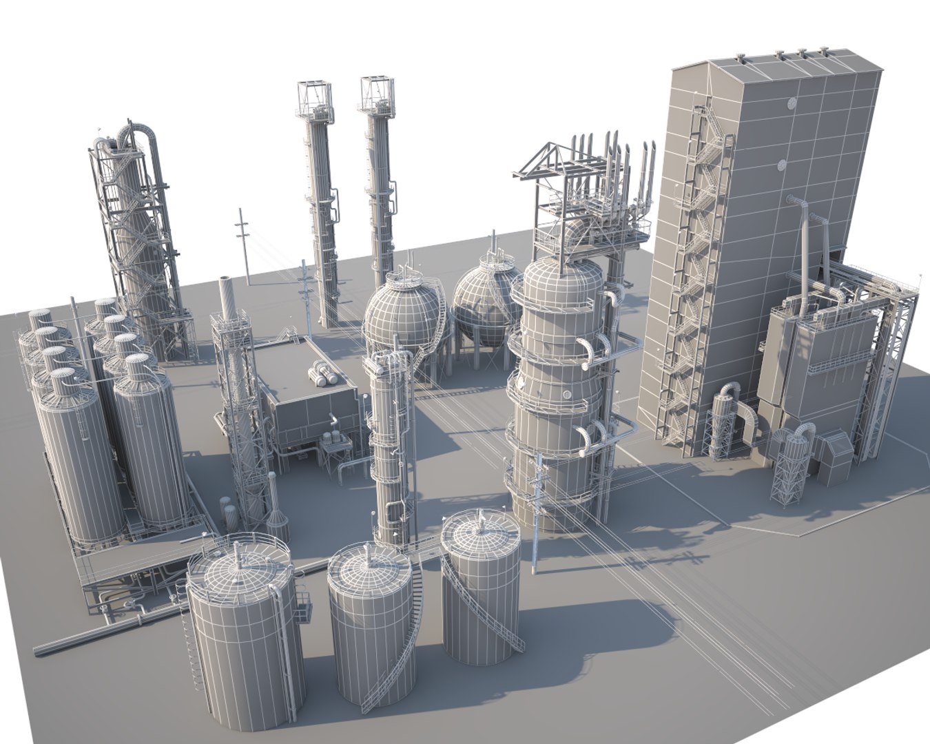 Mega Refinery 3d Max