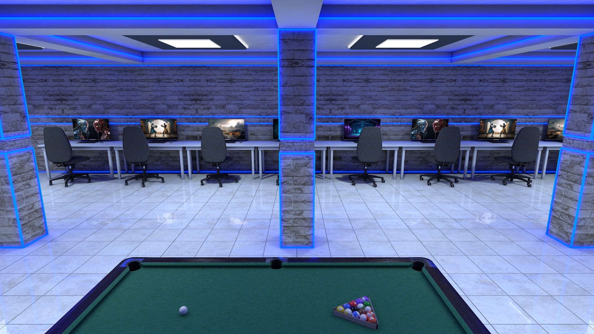 3D Gaming Cafe 2 - TurboSquid 2199459