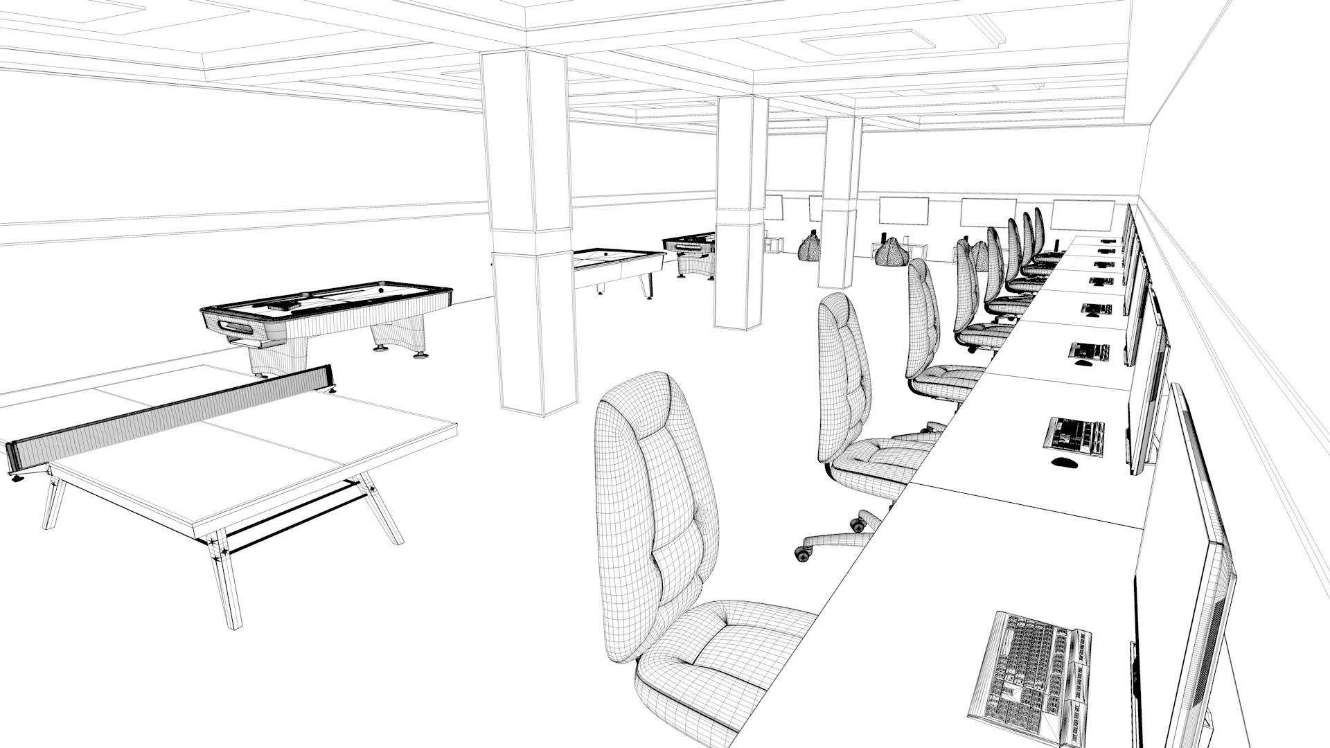 3D Gaming Cafe 2 - TurboSquid 2199459