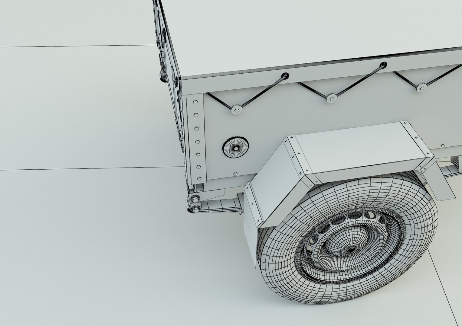 3D blue car trailer - TurboSquid 2041536