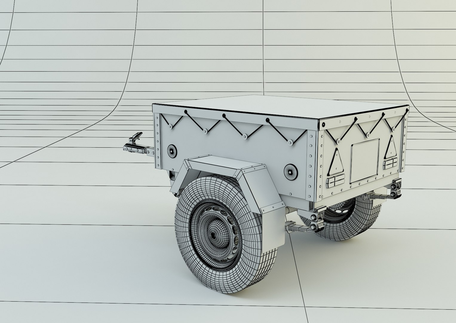 3D blue car trailer - TurboSquid 2041536