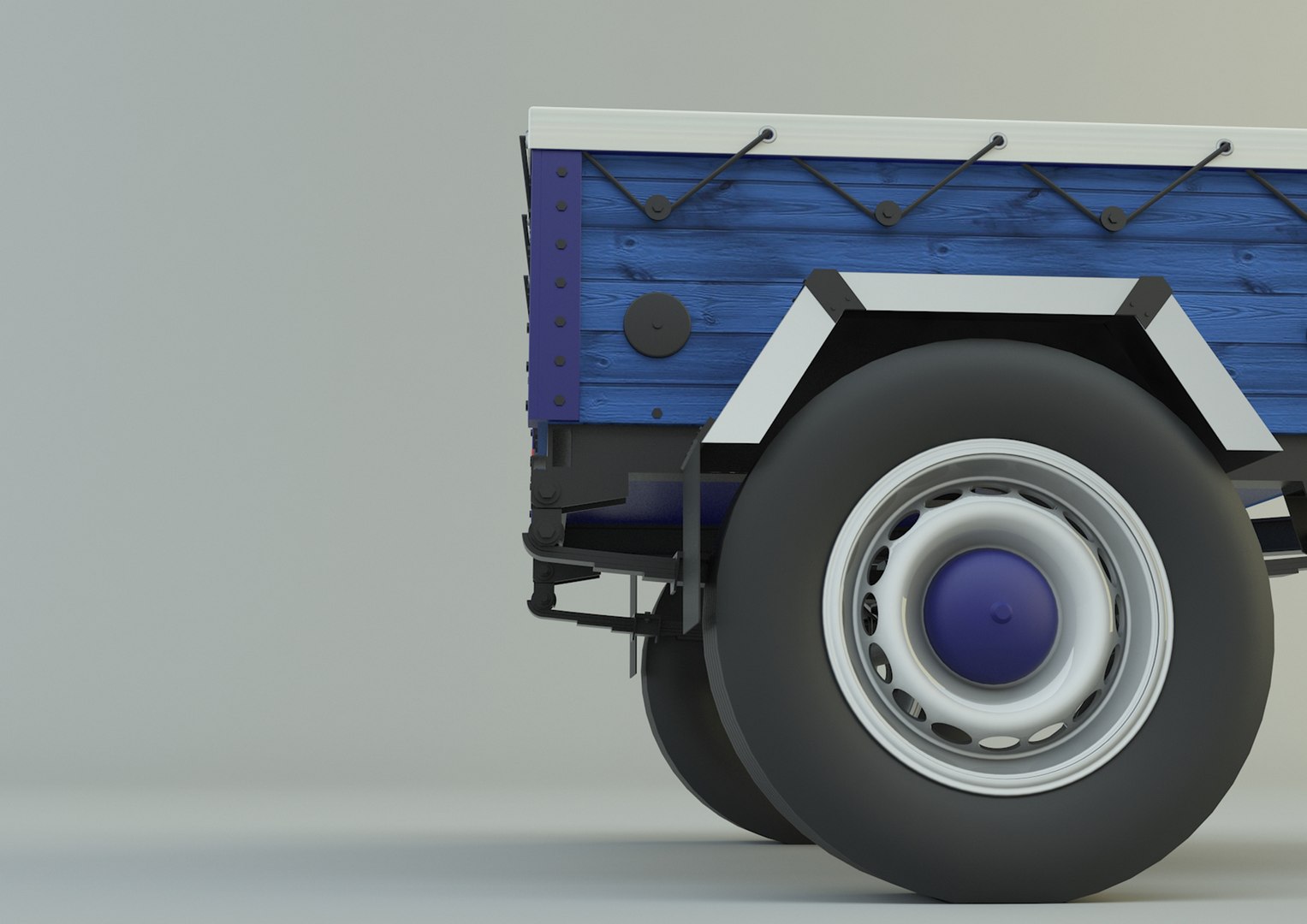 3D blue car trailer - TurboSquid 2041536