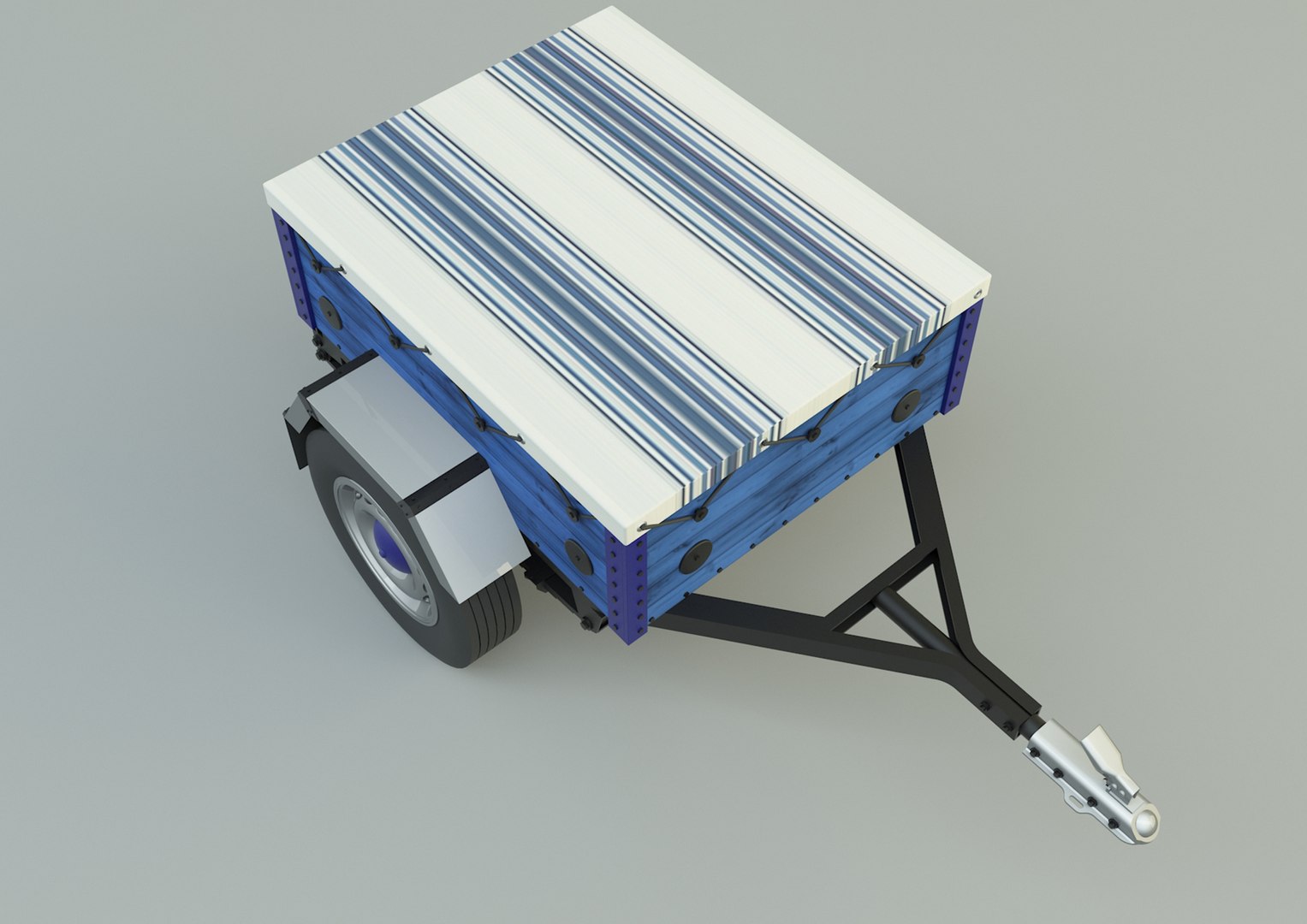 3D blue car trailer - TurboSquid 2041536