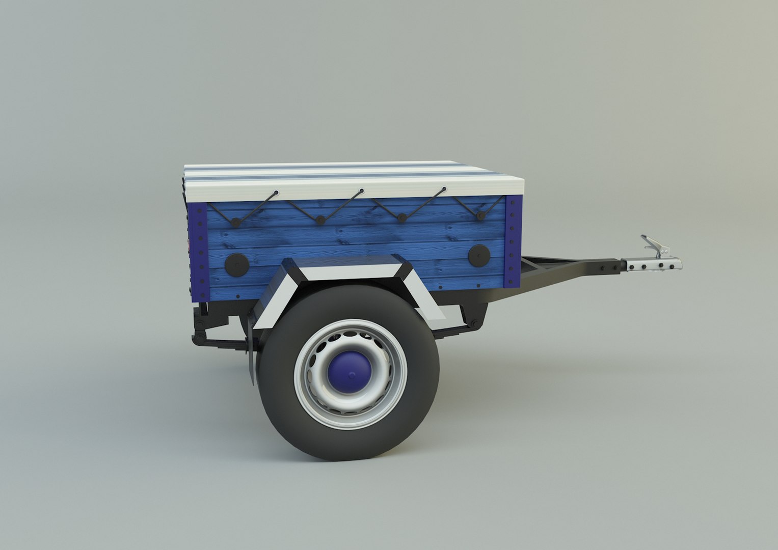 3D blue car trailer - TurboSquid 2041536