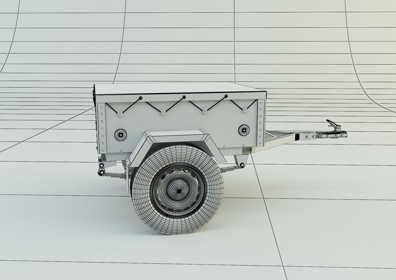 3D blue car trailer - TurboSquid 2041536