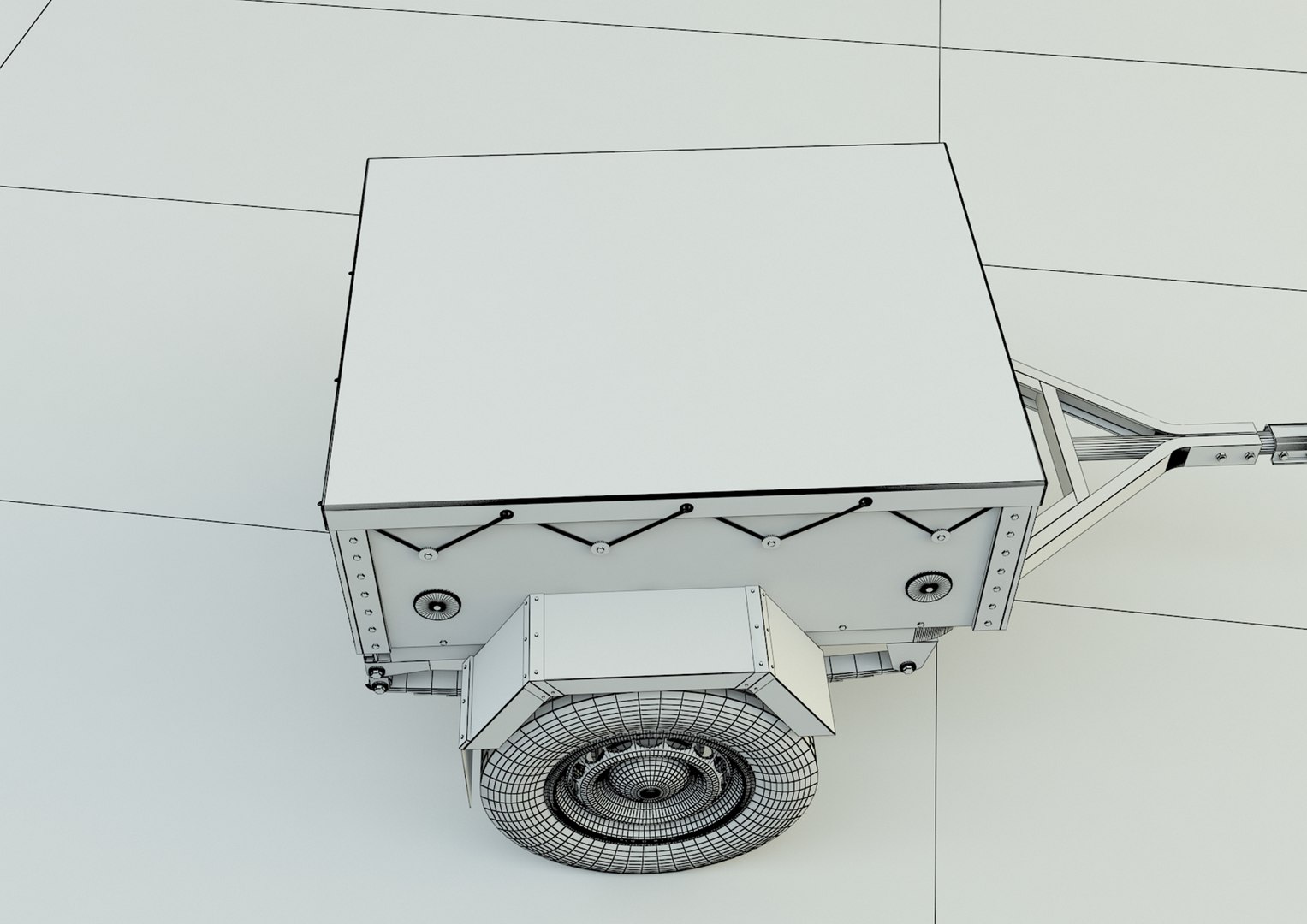 3D blue car trailer - TurboSquid 2041536