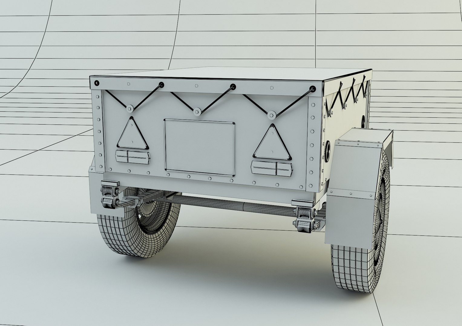3D blue car trailer - TurboSquid 2041536