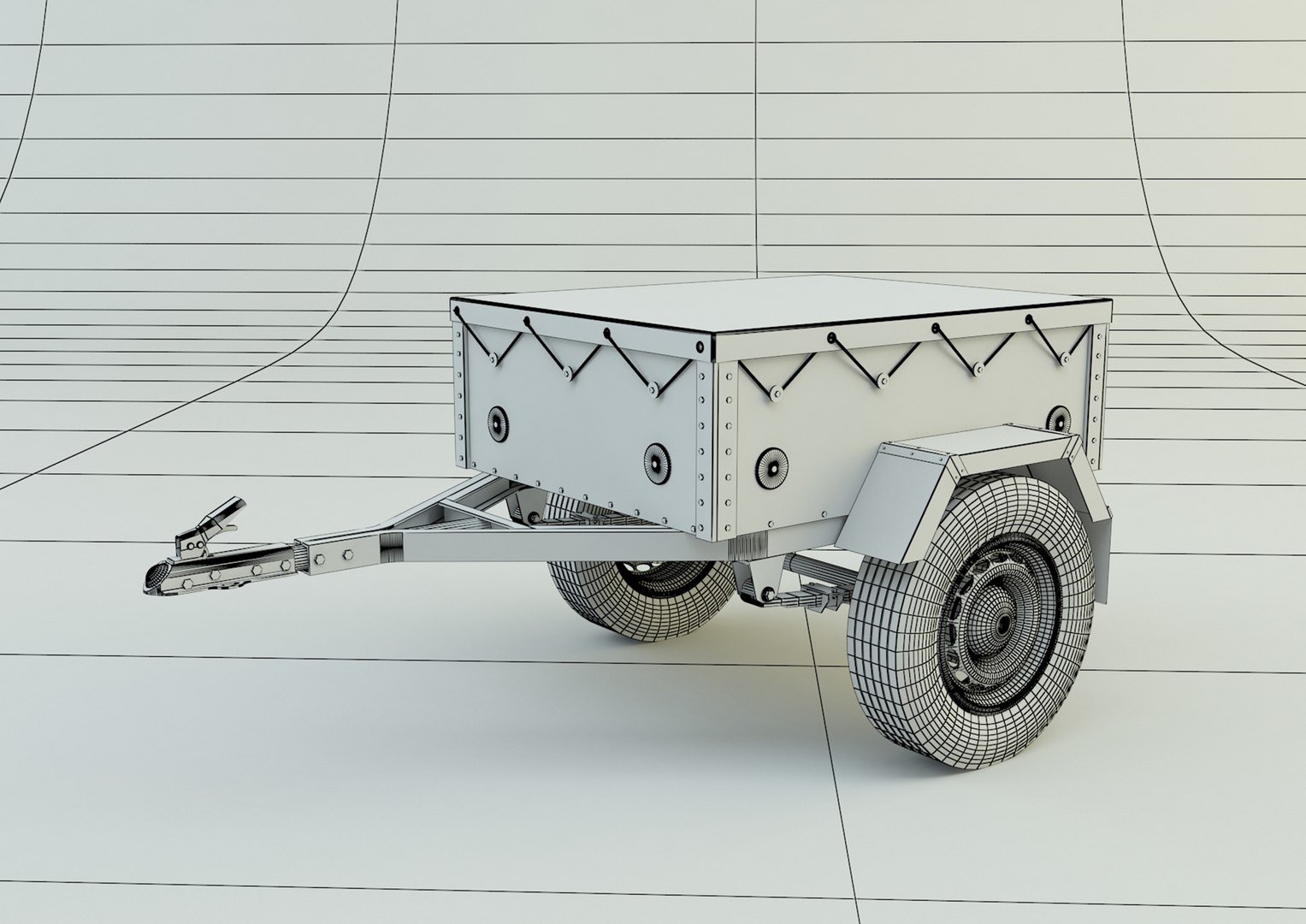 3D blue car trailer - TurboSquid 2041536