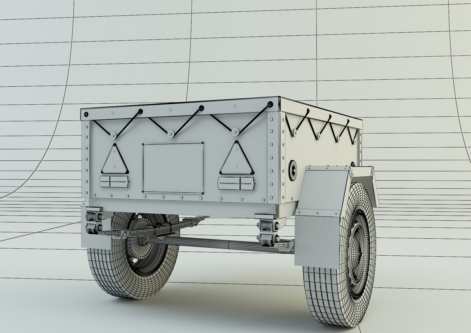 3D blue car trailer - TurboSquid 2041536