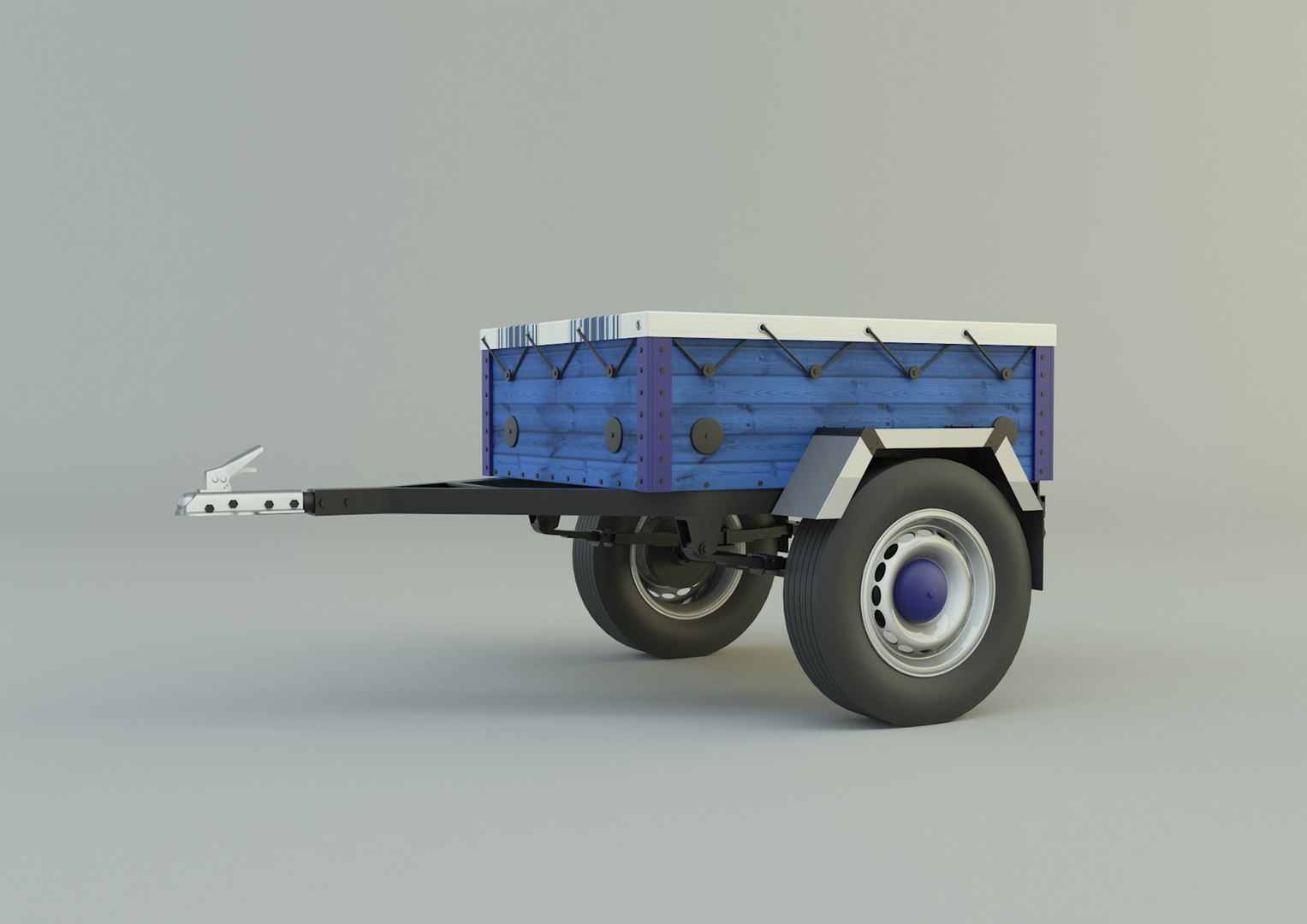 3D blue car trailer - TurboSquid 2041536