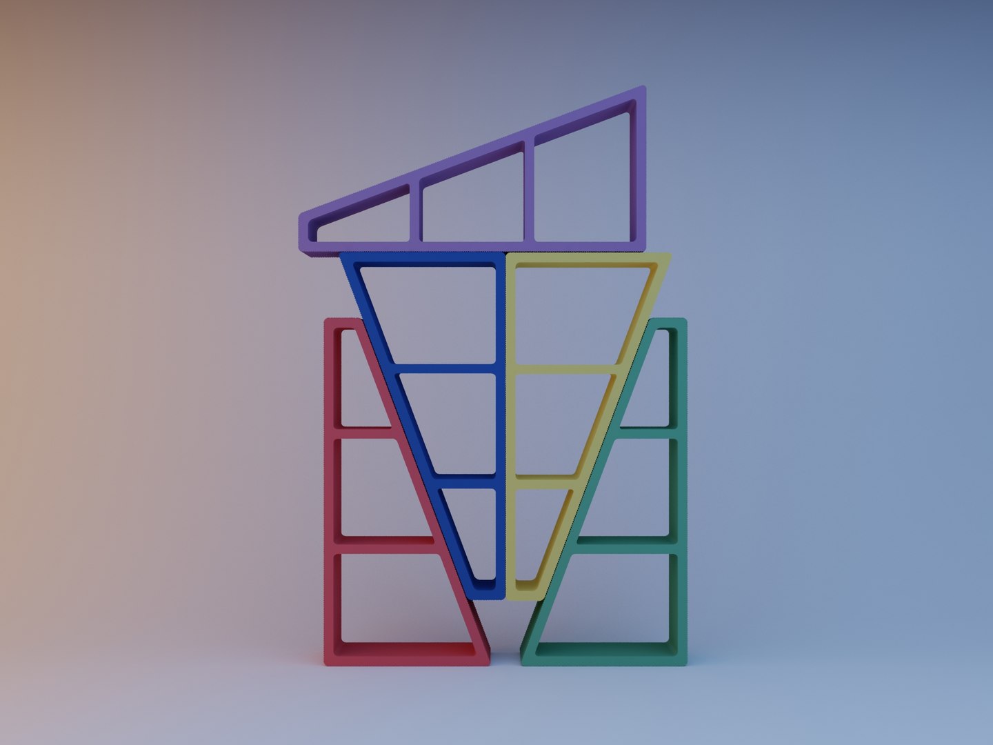 3D Cupboard Triangle Library Kids 3D Model - TurboSquid 1735972