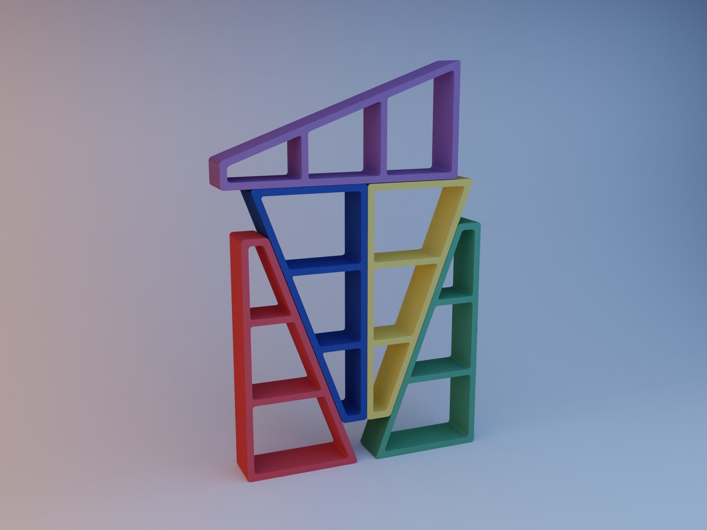 3D Cupboard Triangle Library Kids 3D Model - TurboSquid 1735972