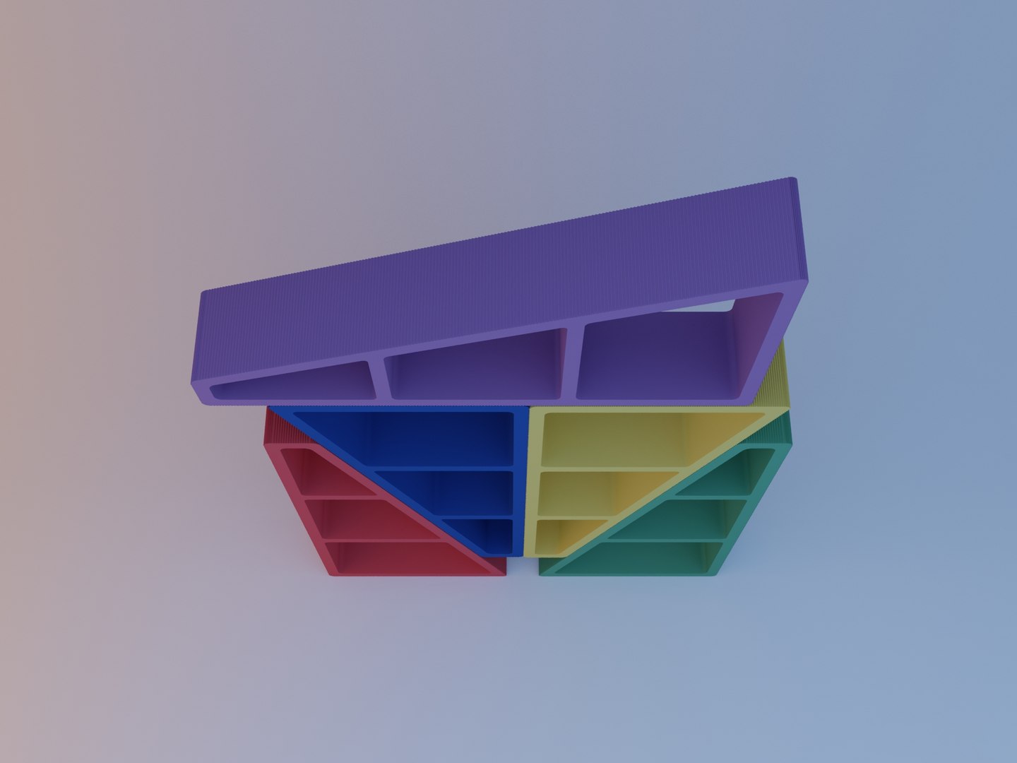 3D Cupboard Triangle Library Kids 3D Model - TurboSquid 1735972