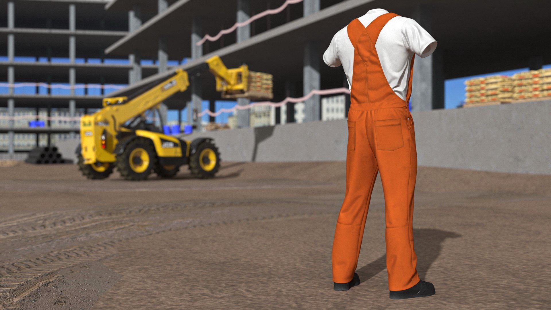 orange waterproof mens work c4d