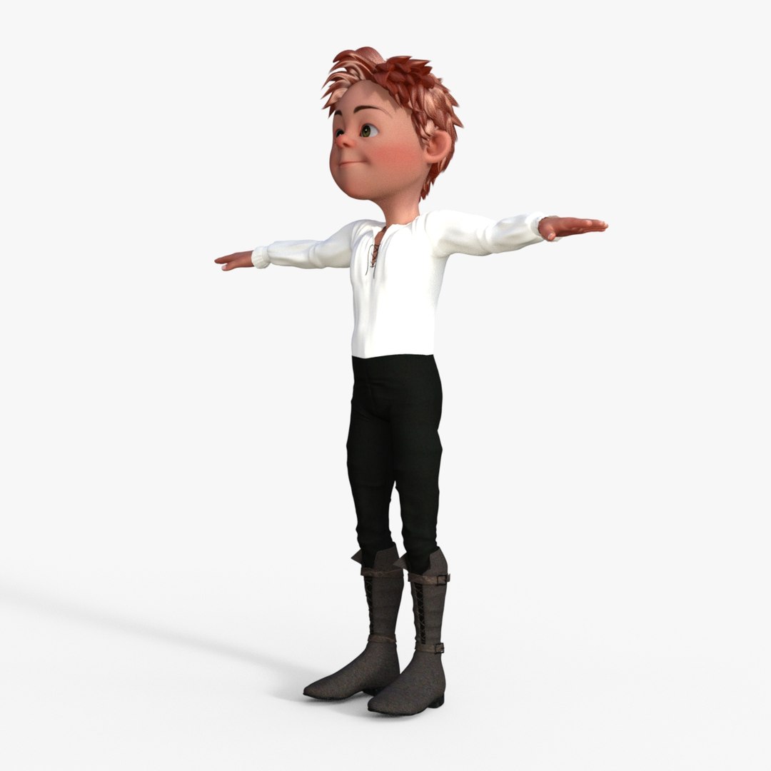 3D Cartoon Peasant Boy - TurboSquid 2146469