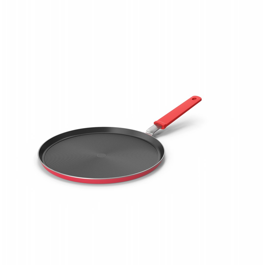 Red Pancake Pan 3D - TurboSquid 1905461