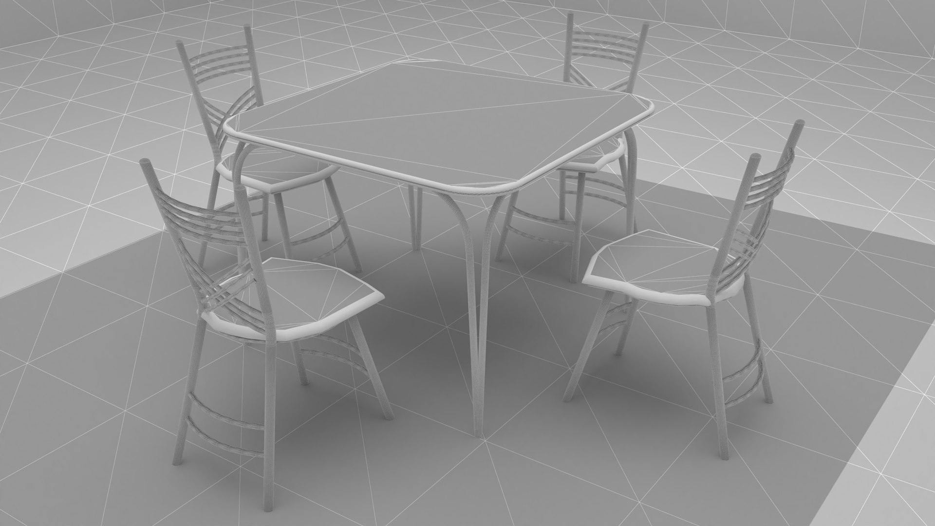 Cafe Table And Chairs 3D Model - TurboSquid 2082236