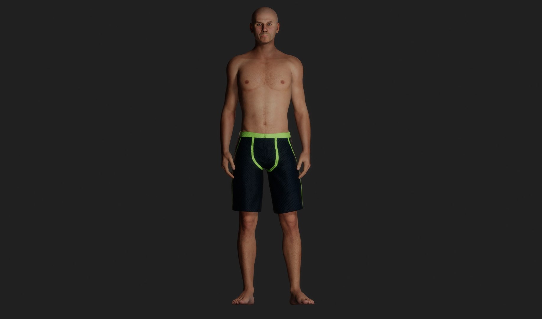 3D Model Of A Realistic Athletic Bald Male Joe 3D Model - TurboSquid ...