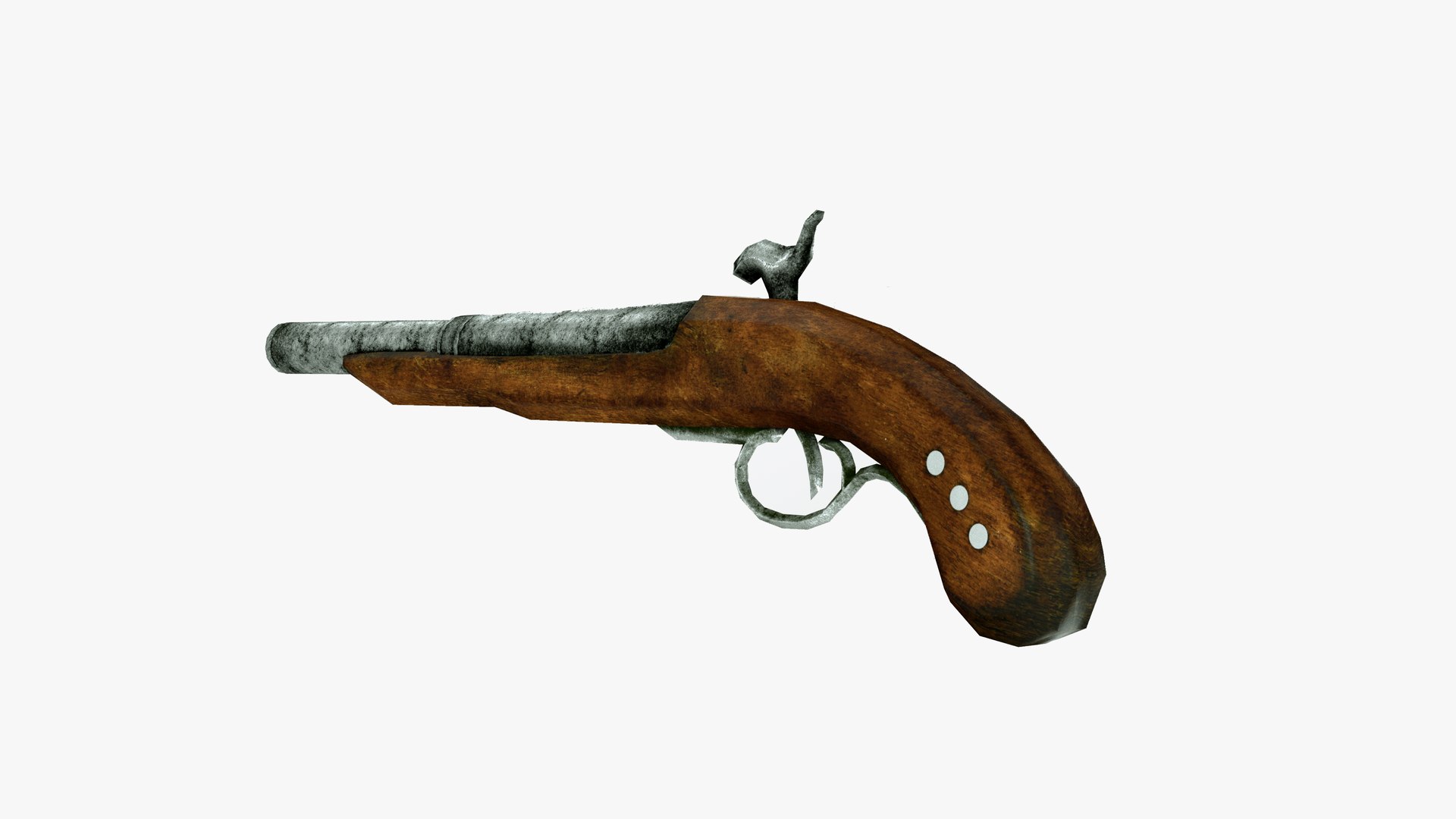 3D Model Old Pistol For Game - TurboSquid 2007106