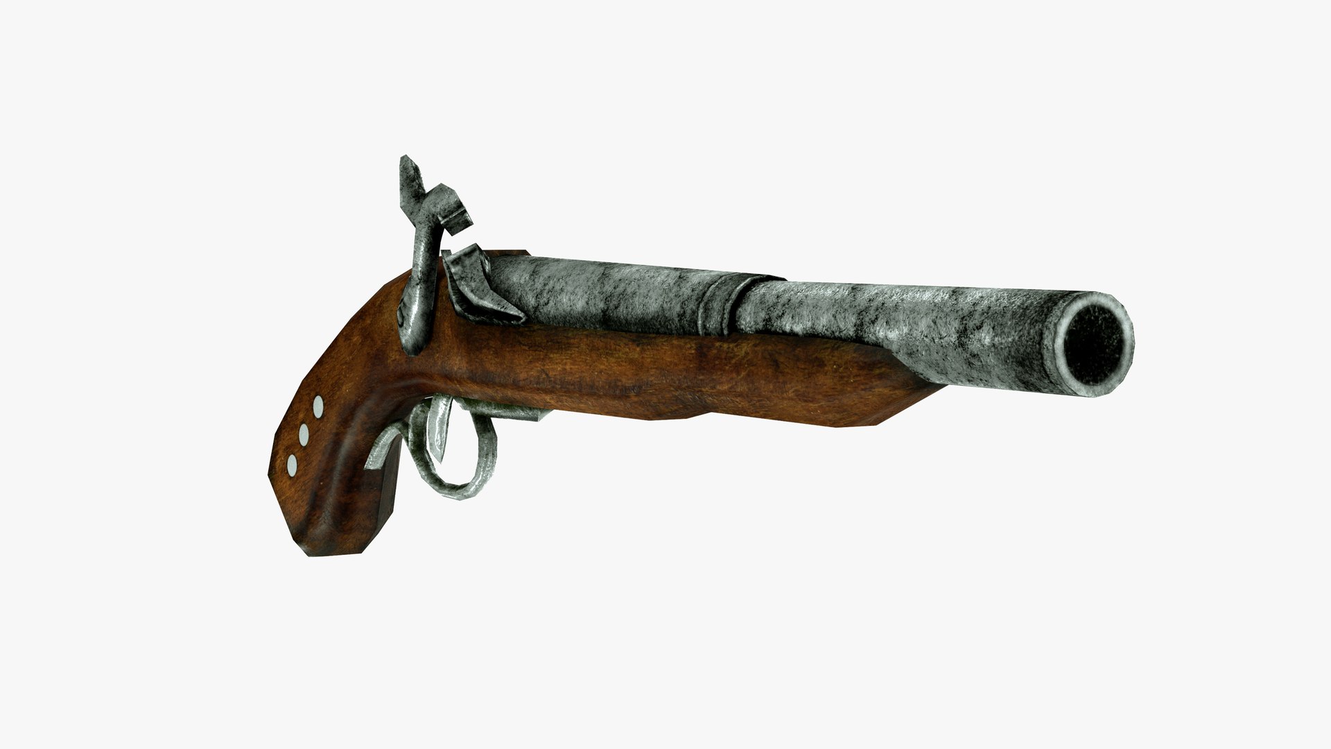 3D Model Old Pistol For Game - TurboSquid 2007106