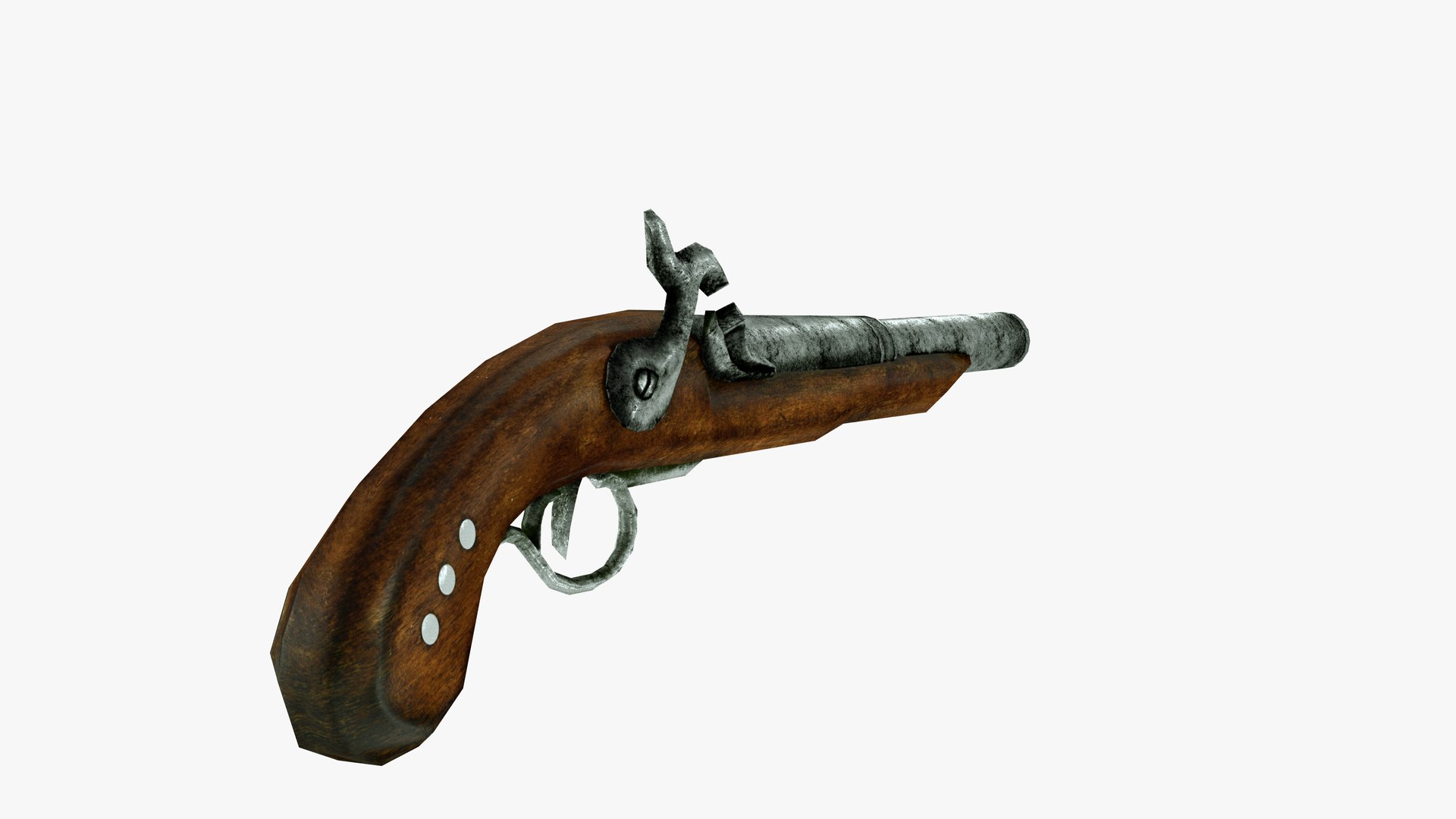 3D Model Old Pistol For Game - TurboSquid 2007106