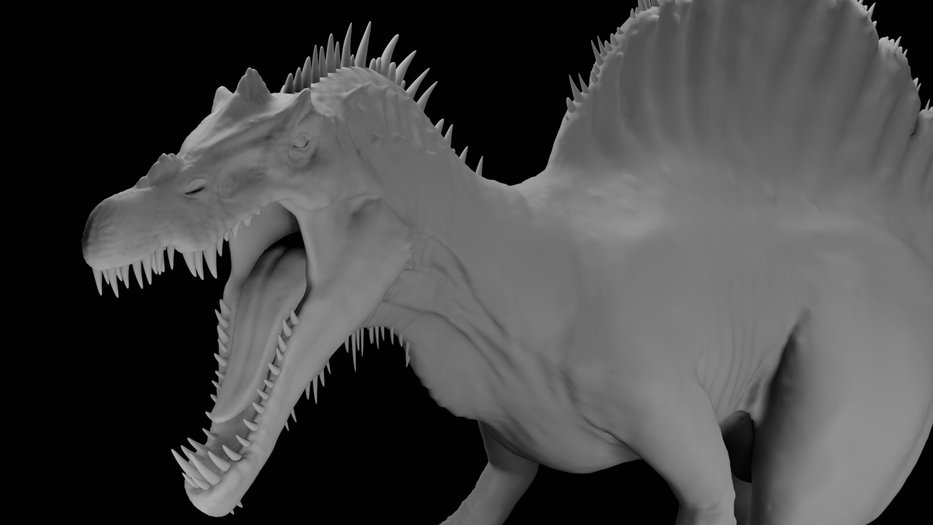 3D Rigged Spinosaurus 3D Model Detailed Base Mesh Clean Topology ...