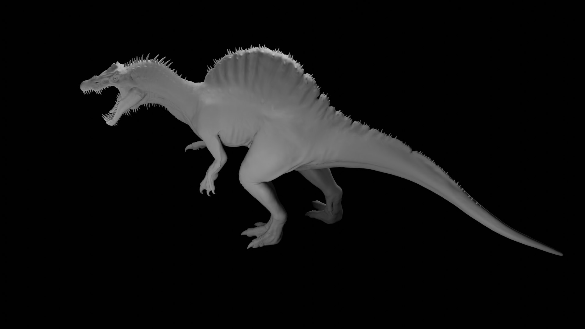 3D Rigged Spinosaurus 3D Model Detailed Base Mesh Clean Topology ...