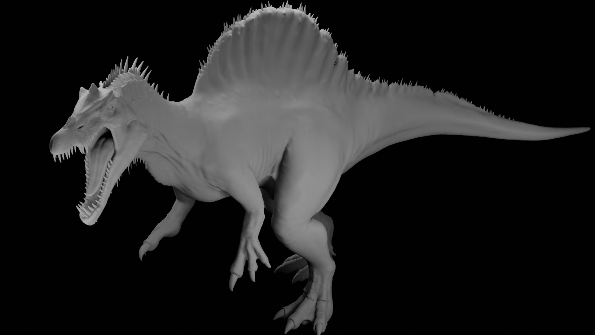 3D Rigged Spinosaurus 3D Model Detailed Base Mesh Clean Topology ...