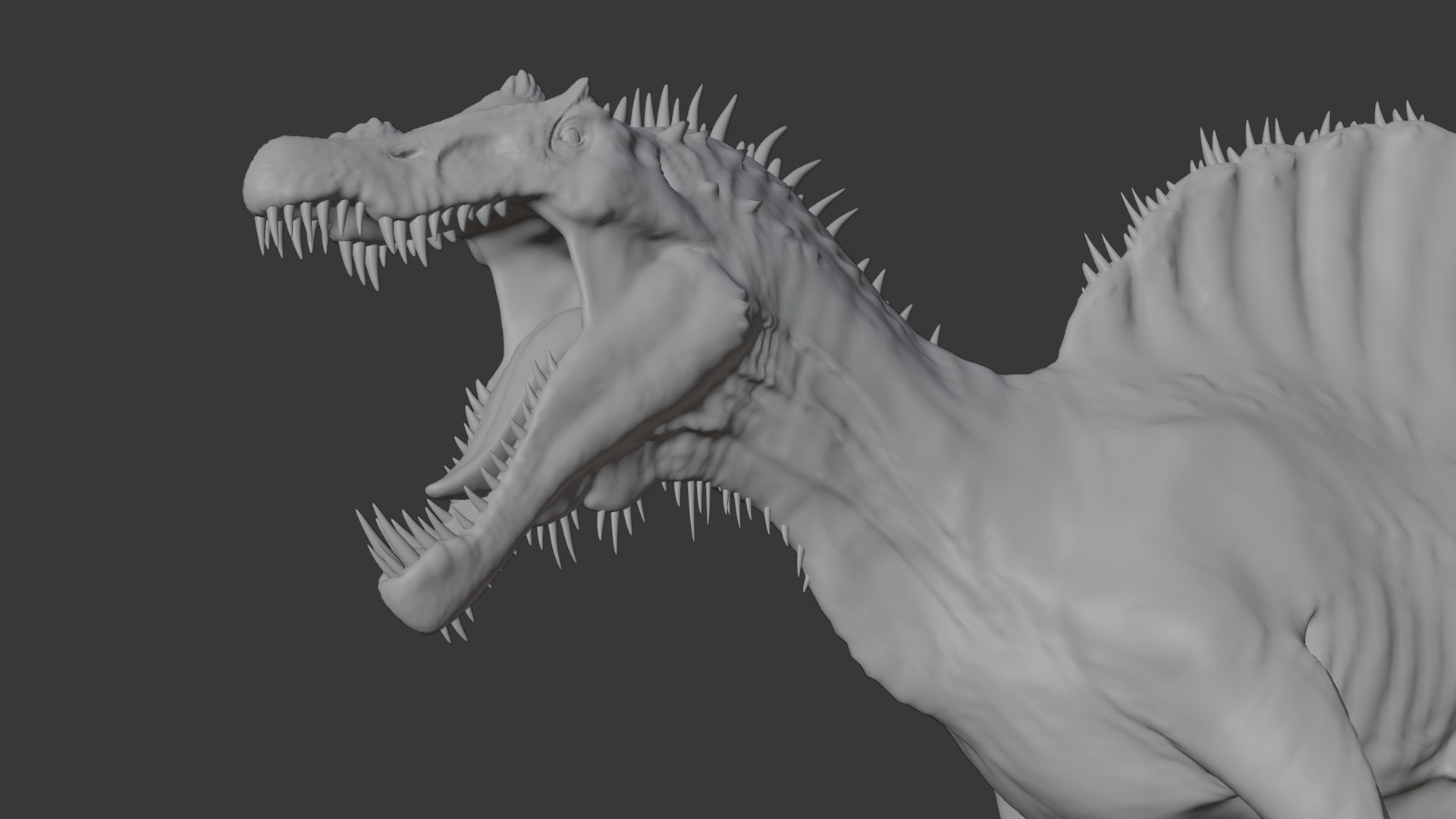 3D Rigged Spinosaurus 3D Model Detailed Base Mesh Clean Topology ...