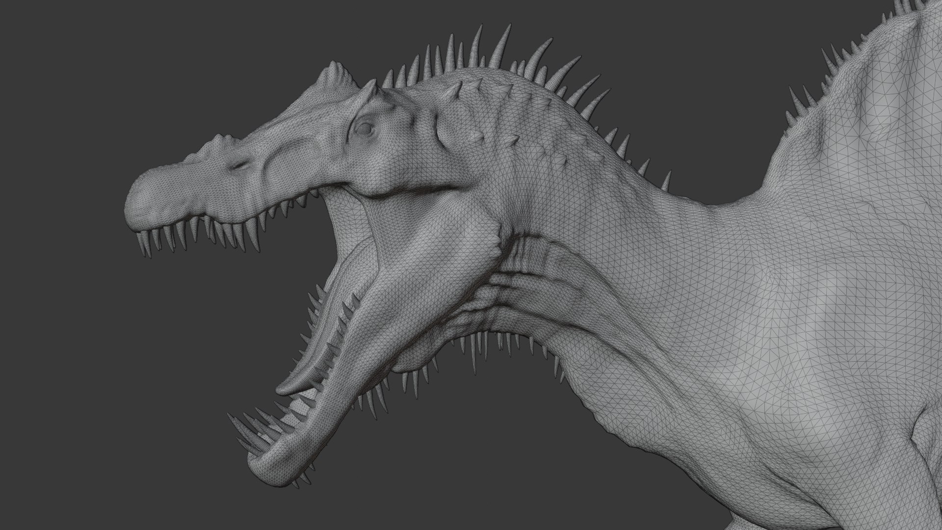 3D Rigged Spinosaurus 3D Model Detailed Base Mesh Clean Topology ...