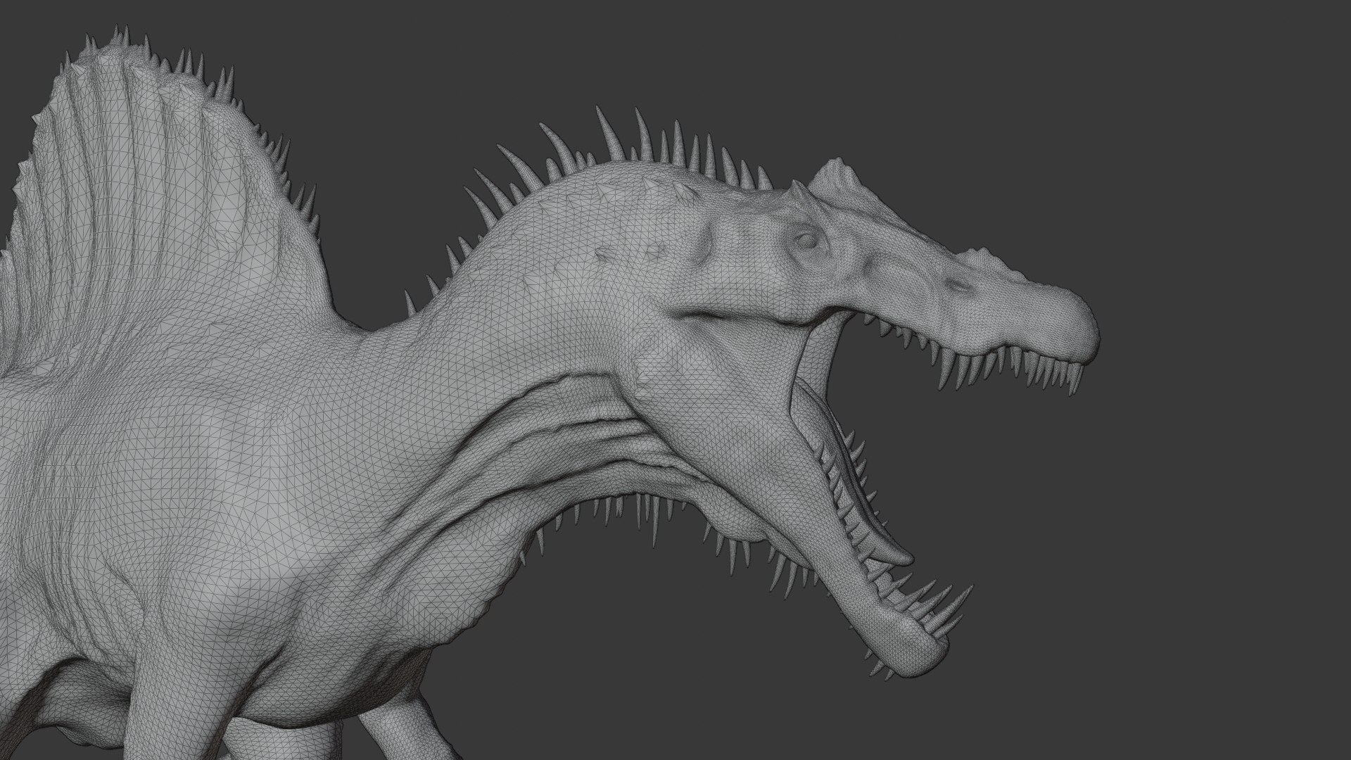 3D Rigged Spinosaurus 3D Model Detailed Base Mesh Clean Topology ...
